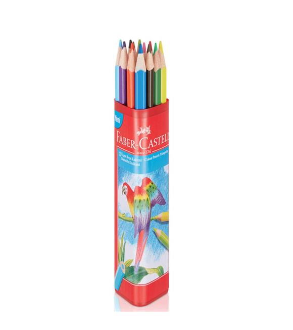 Faber-Castell Kuru Boya Tam Boy Üçgen Plastik Tüp 12 Renk 5171 113313